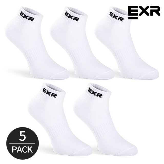 EXR 여성 심플 스탠다드 발목양말 5P_BK