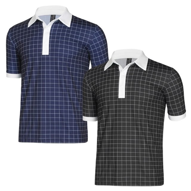 남성 여름 격자패턴 카라 반팔 SH-KAHG-921