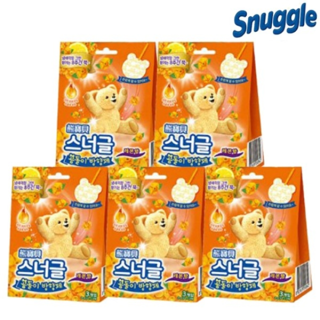 [땡큐온]스너글 곰돌이 방향제 레몬향 3입 x5개 차안 옷장욕실_P307269735
