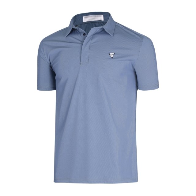 남성 여름 줄무늬 배색 골프 반팔티 LB-KAHG-11-블루