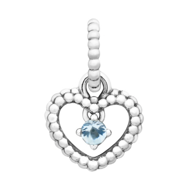 판도라 참 신신탄생석 3월 아쿠아블루 하트 798854C01