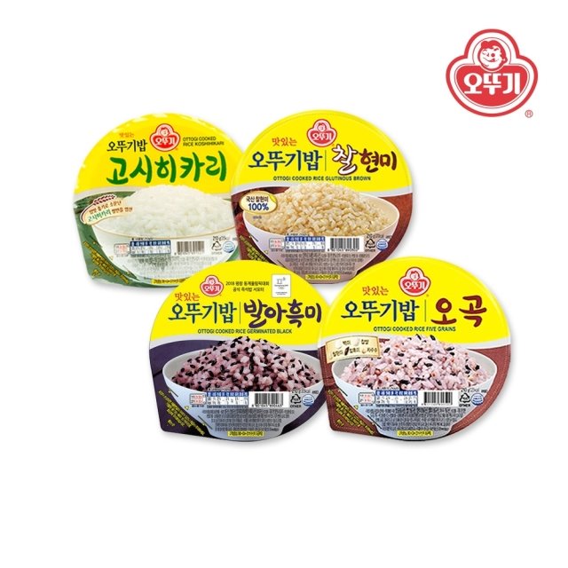 [오뚜기] 맛있는 오뚜기밥 발아흑미/오곡/찰현미/고시히카리 210g x 12개 4종